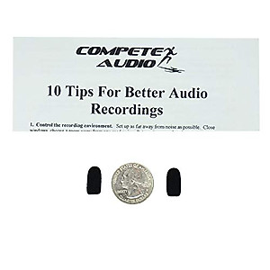 Compete Audio CM212 Mini Lavalier (tiny!) Black Foam Microphone Windscreens (Microphone Covers) 2-Pack Compatible with Countryman E6 and other Headset/Lapel Mics