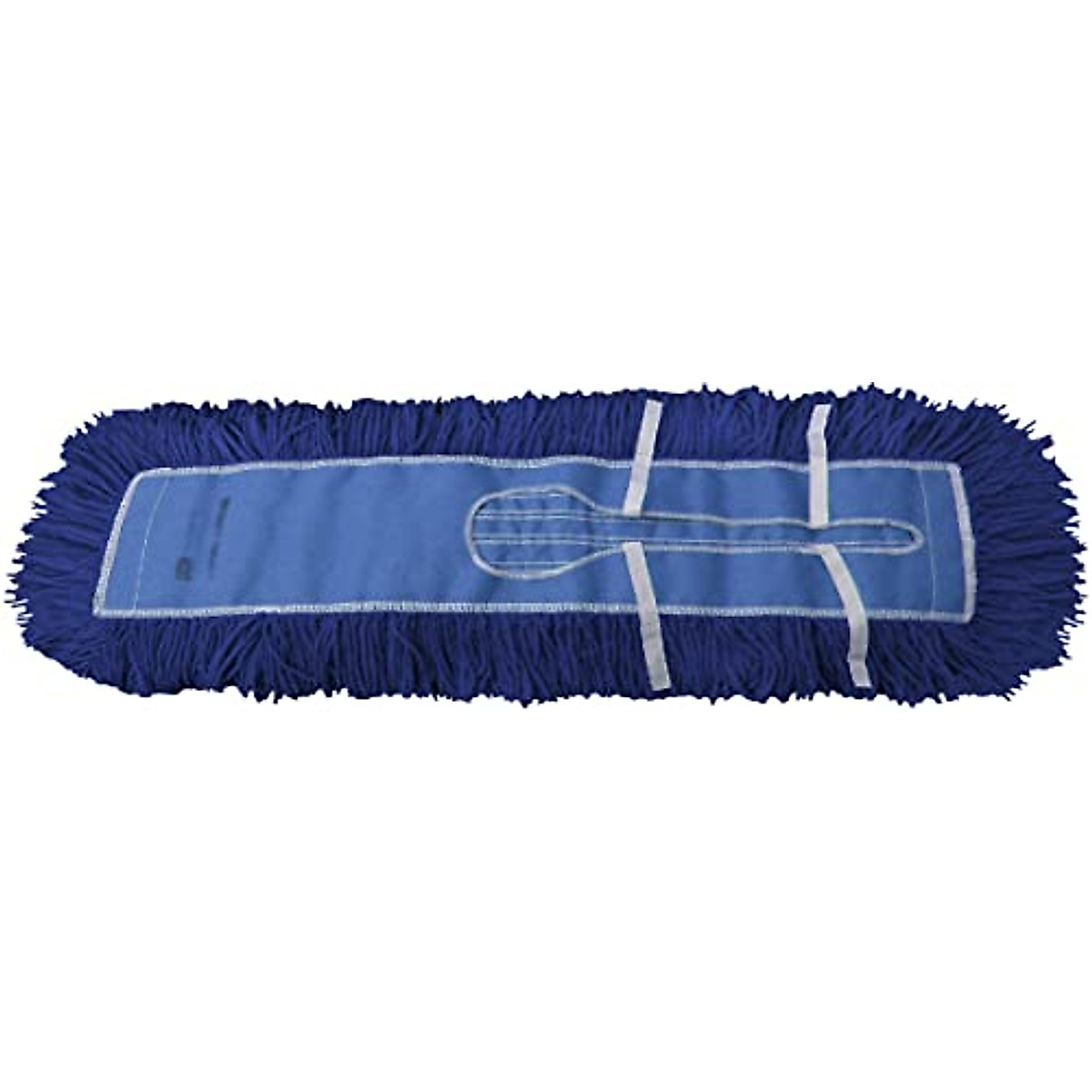 ProGrade Dry Mop Kit with Industrial-Quality Twisted Closed Loop Mop Head - Heavy-Duty Steel Frame, Wood Handle - Blue 48 Inch