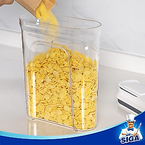 MR.SIGA 2 Pack Airtight Cereal Dispenser Set, Cereal Containers Storage Dispenser, BPA Free, 1.6 L / 1.69 qt, Large, White