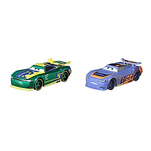 Disney Car Toys Toy 1:55 Scale die-cast Character Vehicles Collectible 2-Pack Gift Set Next-Gen Racers SynerG #5 Eric Braker & RPM #64 Barry DePedal Kids 3 and Up