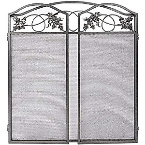 Amagabeli Indoor Fireplace Screen 3 Panel Bundle Fireplace Bellows for Fire Pit Large