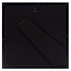 Golden State Art, 8x8 Tall/Split Molding Picture Frame, Includes Easel for Tabletop Display and Sawtooth Hangers for Wall Display Excellent for Weddings, Events, Memories (Black/Grey, 1 Pack)