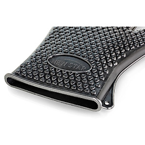 New Star Foodservice 32383 Commercial Grade Silicone Oven Mitts, Black, Set of 2