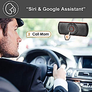Aigoss Bluetooth Car Speakerphone, Wireless Car Kit for Handsfree Talking Car Stereo Music Receiver Player, Built-in Mic/TF Card Player/Siri & Google Assistant