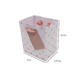 Rose Gold Gift Bags - 12 Pack Mini Metallic Paper Gift Bags with Handles, Chevron, Polka Dot & Stripe, Extra Small Gift Wrap Euro Totes for Birthday Parties, Weddings, Holidays Bulk - 4x4.5x2.75