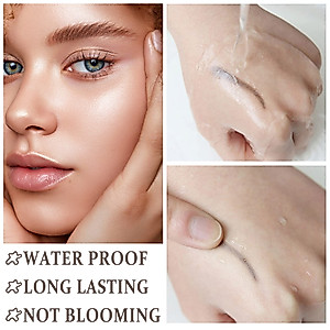 2PCS Peel Off Tattoo Eyebrow Gel, Long Lasting Waterproof Eyebrow Tattoo Makeup,Natural Elegant Eyebrow Tattoo Peel Off for Woman Girls - Brown