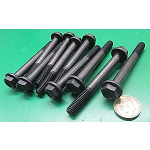Class 10.9 Black Oxide Steel Flange Bolts M10 x 1.5 mm x 90 mm Long PT 10 pcs