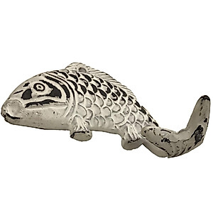 (2) 4" - Fish - BB-74 - Coat Hook - For coat, bag, hand towel etc - Distressed Finish For interior & Exterior Designing
