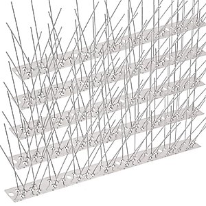 Valibe Bird Spikes for Small Birds Pigeons 43 Feet Coverage 40 Pack Stainless Steel Bird Spikes Kit Metal Bird Deterrent Spikes with Uninstalled Pins