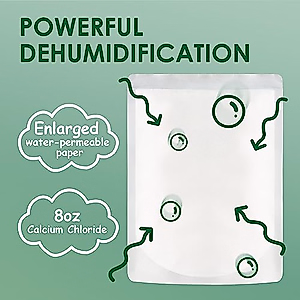 Pureegg Moisture Absorbers - 12 Pack - 8 Oz, Standing Humidity Packs with Large Capacity & Wide Application, Non-Irritant Closet Dehumidifier with Increased Efficiency & Less Plastic Waste