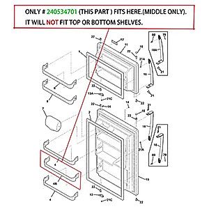 240534701 Door Bar Rack Compatible with Frigidaire or Kenmore Refrigerator, AP3214631, 948952, PS734936