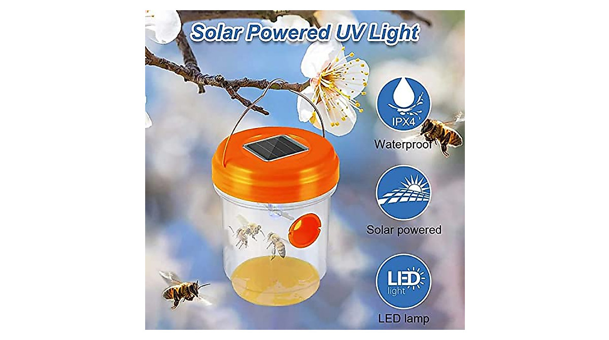 Effective Wasp Traps Outdoor - 2 Pack Solar Powered
