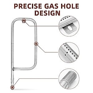 QuliMetal 41862 Grill Burner for Weber Q2200, Q220, Q2000 Q200, 396000, 396001, 396002, 566002, 53060001, 54060001, 304 Stainless Steel Grill Burner Tube Pipe Part for 69956/60041, 20.5 Inch