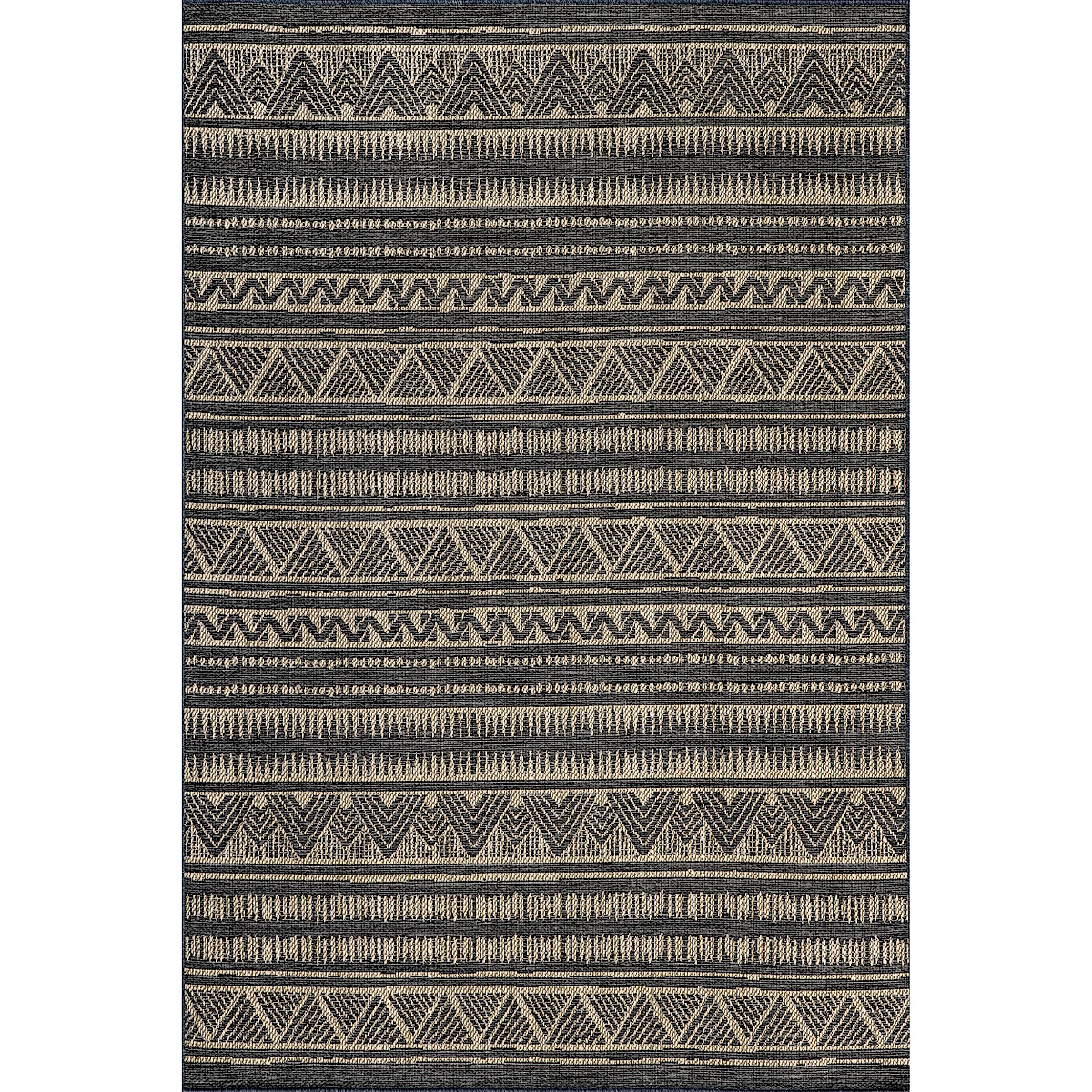 nuLOOM Maia Striped Tribal Indoor/Outdoor Area Rug, 8x10, Grey