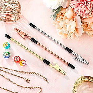 Bracelet Tool Jewelry Helper Hand Bracelet Helpers Fastening and Hooking Equipment for Jewelry Bracelet Necklace Watch Clasps Zipper Valentine's Gift 6.1 Inch, Gold Silver and Rose Gold (3 Pieces)