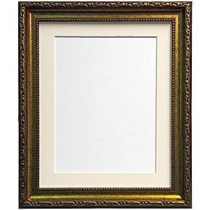 FRAMES BY POST Shabby Chic Picture Photo Frame, Gold, 50 x 40 cm Image Size 16 x 12 Inches (Plastic Glass)