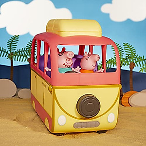 Peppa Pig Peppa Visits Australia Campervan Vehicle Preschool Toy with Rolling Wheels; Includes 8 Figures, 4 Accessories, for Ages 3 and Up (Amazon Exclusive)