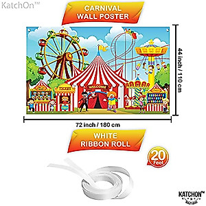 KatchOn, Carnival Backdrop for Carnival Decorations - XtraLarge, 72x44 Inch | Carnival Theme Party Decorations | Carnival Banner, Circus Theme Party Decorations, Circus Decorations | Circus Banner