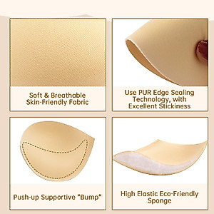 KSang Women's Push Up Bra Pads Inserts 2 Pairs Breast Enhancer Cups Add 1-2 Cup Sizes Instantly A/B, C Cup Available