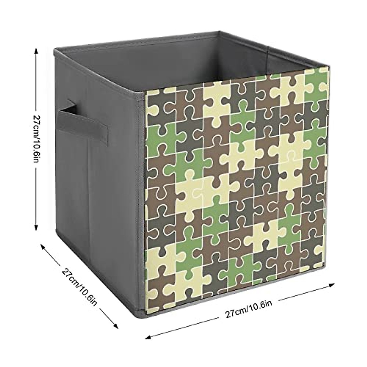 Puzzle Camouflage Collapsible Storage Bins Basics Folding Fabric Storage Cubes Organizer Boxes with Handles