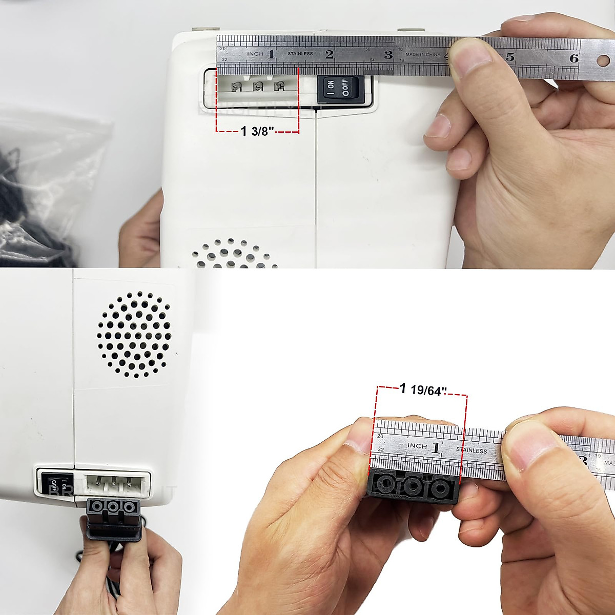 Sewing Machine Pedal and Power Cord for Brother, Compatible with Brother #j00360051 JX2517 LX3817 1034D XL2600i LS2125 XM2701 LX3125 KD1902 VX1120