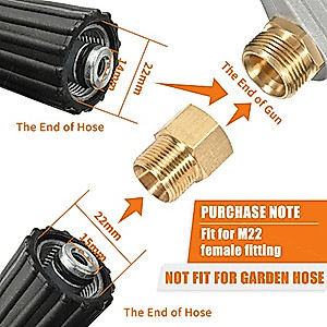 WXMECH Pressure Washer Gun with Extension Wand Replacement 5000 PSI High Power Washer Gun 39 Inch Adjustable Length with M22 14mm or M22 15mm Fitting 5 Nozzle Tips with Nozzle Holder (Grey)