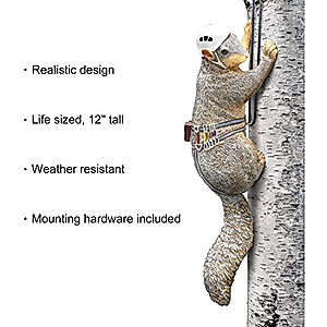 WHAT ON EARTH Climbing Squirrel Figurine - Garden Decor for Outside, Yard Art Squirrel Gifts, Funny Tree Climber Statue Outdoor Decor