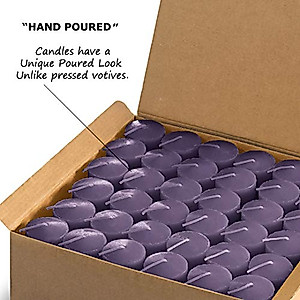 Luxurious Lavender Scented Candles - Bulk Set of 72 Scented Votive Candles - Purple Color - 8 Hour Extended Burn Time (Glass Holders not Included)