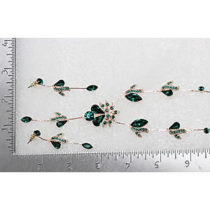 Faship Gorgeous Green Crystal Necklace Earrings Set Wedding Party - Green/Rose Gold Plated
