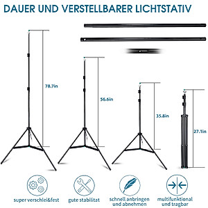 LDGHO Photo Video Studio 10x7Ft (WxH) Adjustable Background Stand Backdrop Support System Kit with Carry Bag
