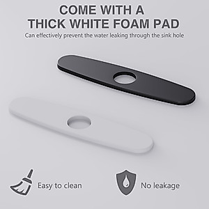 GIMILI 10 Inch Hole Cover Deck Plate Escutcheon for Kitchen Sink Faucet Single Hole Matte Black