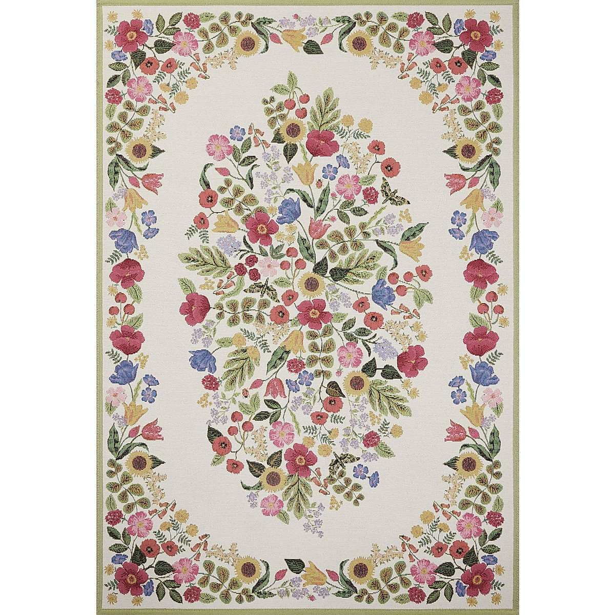 Loloi Rifle Paper Co. x Perennial Cream 6'-7" x 9'-4" Area Rug