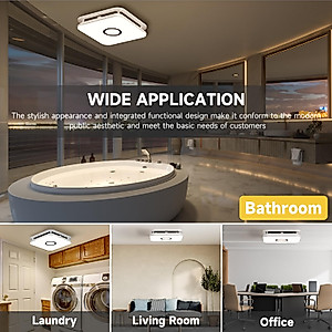 OFANKU 2-in-1 Bathroom Exhaust Fan with Light, 32W Vent Fan - 130 CFM & 1.5 Sones, 16W 1200lm LED Light - 3000K/4000K/5000K Adjustable, Easy to Install, Quiet Bathroom Fan for Home, Bath, Hotel, Etc.