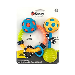 Sassy My First Bend & Flex Rattle Set - 2 Piece - for Ages 0+ Months