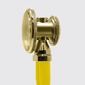 Dixie Ems Sprague-Rappaport Type Two Tube Stethoscope – Yellow with Plated Gold