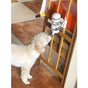 No Drip Dog Kennel Water Bottle Dispenser for Crate, 400ml Dripless Pet Drinking Fountains Kettle with Automatically Feeding Water (White)