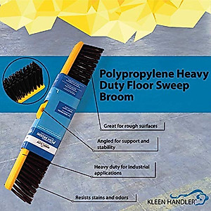 BISON LIFE Multi Surface Push Coarse Polypropylene and Polystyrene Heavy-Duty Floor Sweep Broom, Black