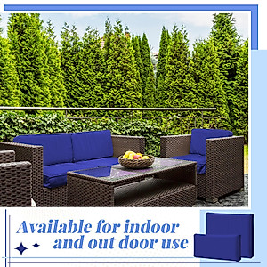 Patelai 12 Pcs Patio Cushion Covers Outdoor Cushion Covers Replacement Outdoor Cushion Slipcovers with Zipper for Outdoor Furniture, Patio Sofa Couch (6 Seat Covers and 6 Back Covers)(Navy Blue)