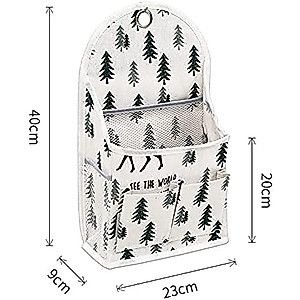 UJLN Wall Hanging Storage Bag, Waterproof Over The Door Closet Organizer Hanging Pocket Linen Cotton Organizer Box Containers for Bedroom, Bathroom, Kitchen, Office (TPYE D)