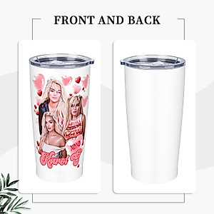 Kiserjens Stainless Steel Insulated Tumbler Vacuum Water Bottle Travel Cup Coffee Mug With Straw,Lid and Brush 20 oz