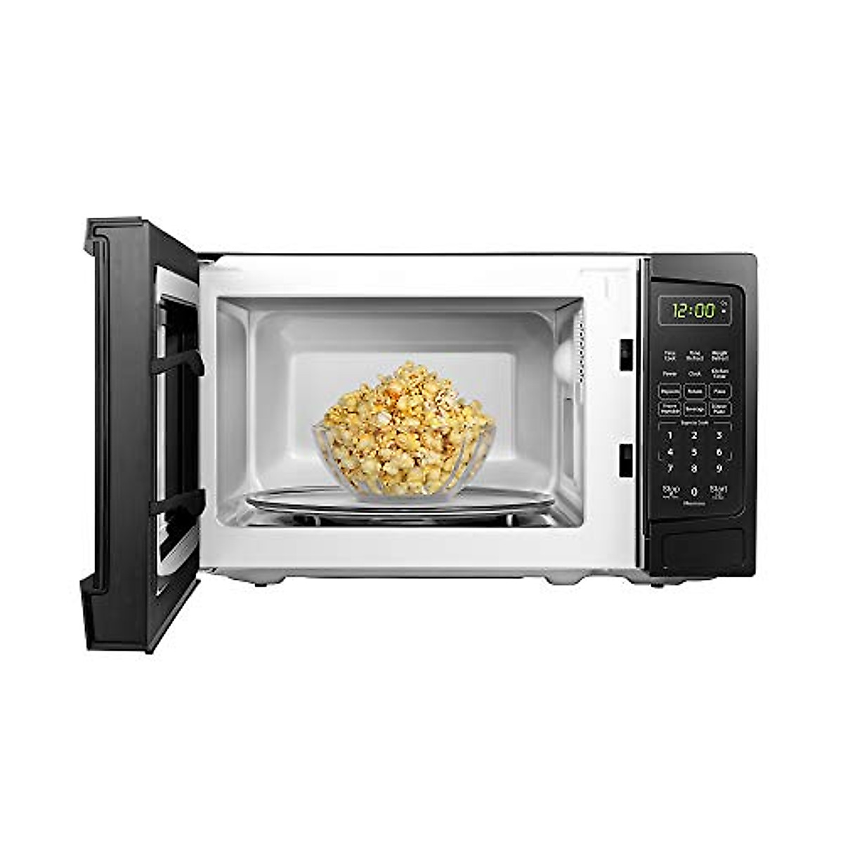Danby DBMW0720BBB 700 Watts 0.7 Cu.Ft. Countertop Microwave with Push Button Door| 10 Power Levels, 6 Cooking Programs| Auto Defrost and Child Lock, Black