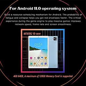 Jectse 10.1 Inch Tablet, 4GB RAM 64GB ROM 10 Core Tablet with 8MP 13MP Camera, 8000mAh 2.4G 5G WiFi Tablet Computer for 11, Blue
