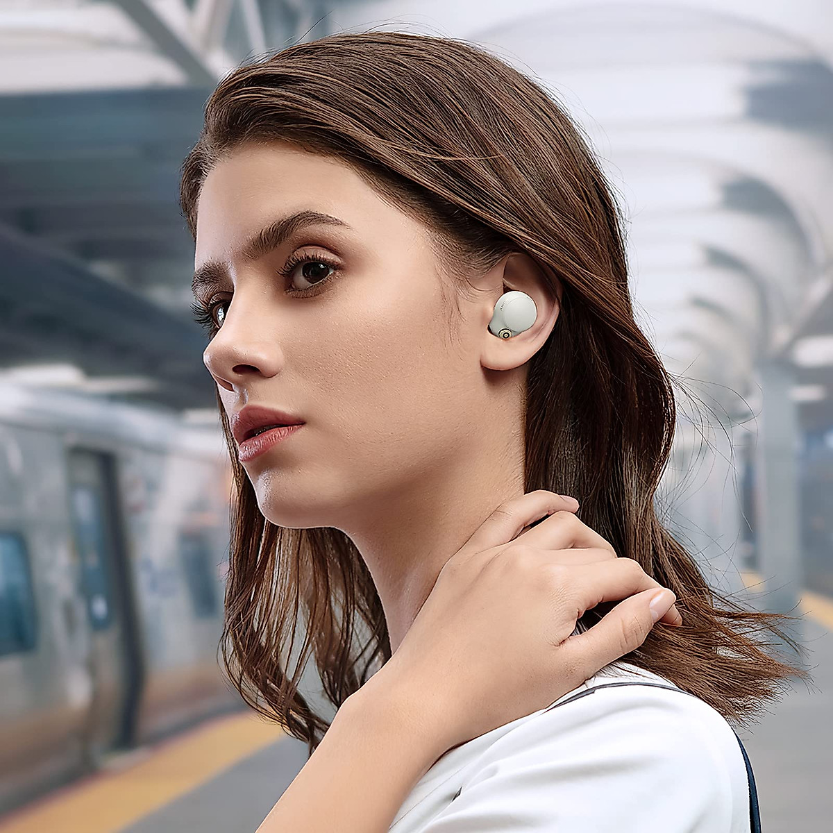 Memory Foam Tips for Sony WF-1000XM4 / WF-1000XM3, Anti-Slip Replacement Ear Tips for Sony True Wireless Earphones，Fit in The Charging Case, Perfect Noise Cancellation, 3 Pairs (Medium, Gray)