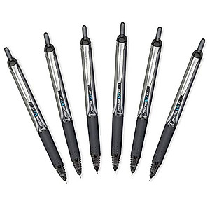 Pilot Precise V7 RT Retractable Rolling Ball Pens, Fine Point, Black Ink, 6 Pack