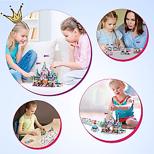 Vanmor 568Pcs Princess Castle Building Blocks Sets Toy for Girls Castle Playset with 25 Models Pink Palace Brick Toys STEM Educational Construction Kits for Kids Girls Age 6-12 Gifts