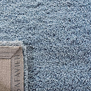 SAFAVIEH Florence Shag Collection 8' x 10' Light Blue SGF412B Handmade Solid 2-inch Thick Area Rug
