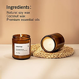 Scented Candles Gifts Set for Women 2 * 7.0 oz Aroma Candles Sets for Home Scented Over 100H Burning Amber Retro Jar Candle Ideal as A Congratulatory Gift-Lime Basil Citrus & Lavender