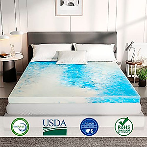 Airensky 2 Inch Twin Memory Foam Mattress Topper, Cooling Gel Ventilated Design for Pressure Relief, CertiPUR-US Certified