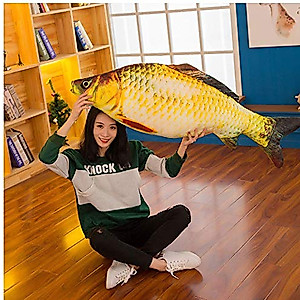 JULAN 3D Giant Soft Fish Cushion Pillow Carp Plush Pillow Stuffed Toy Throw Pillow for Home Decoration Gift Kids Pillow Stuffed Animal Toy (31inch/ 77cm)