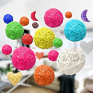 Decorative Rattan Ball, Used for Bowl Center Piece, Bird Toy, Table Decoration, 24PCS Rattan Decorative Bough Ball, Spherical Bowl Filler, vase Filler, Home Decoration